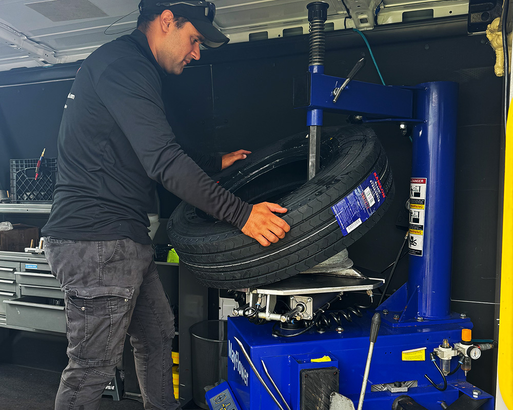 Mobile Tire Shop Service for Trailers - Pro American Trailers